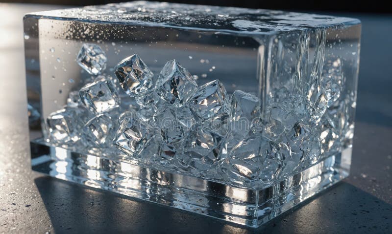 Clear Ice Cube Gray Surface Shadow Light Stock Photos - Free & Royalty ...