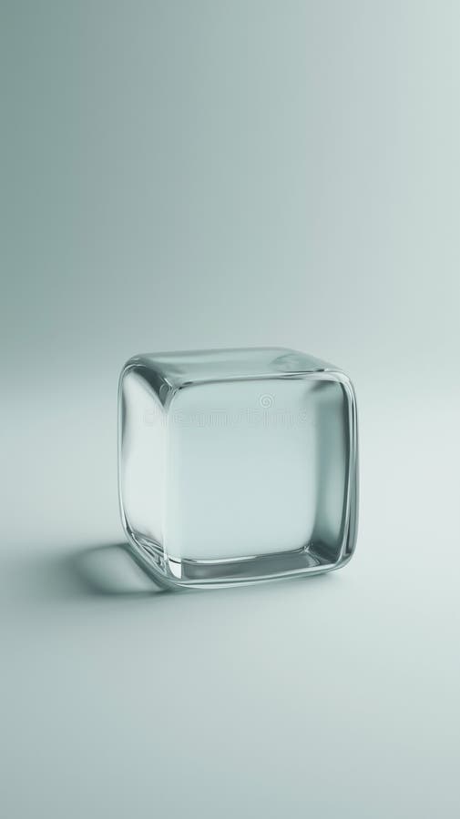 Clear Glass Cube on a Smooth Surface Showcasing Its Transparency and ...