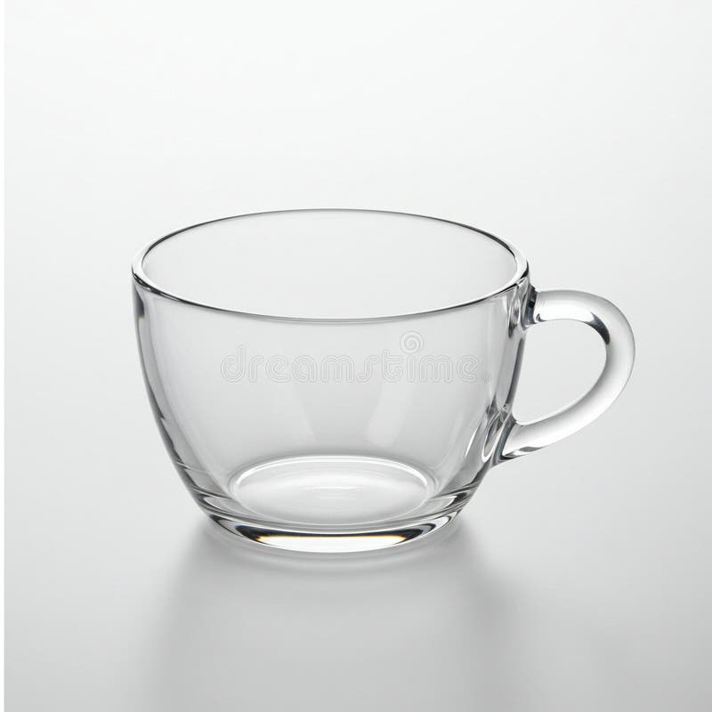 Clear Glass Cup with a Smooth, Rounded Shape and a Sturdy Handle. the ...