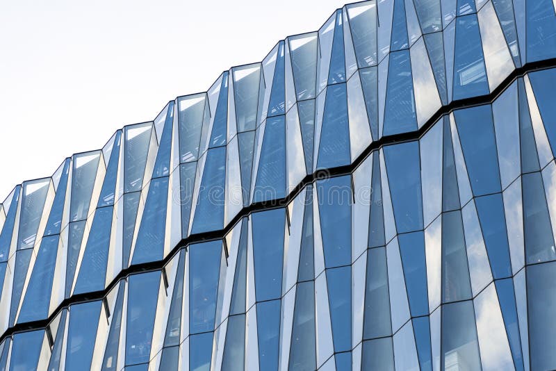 Clear Glass of Curtain Wall Stock Photo - Image of facade, contrast ...