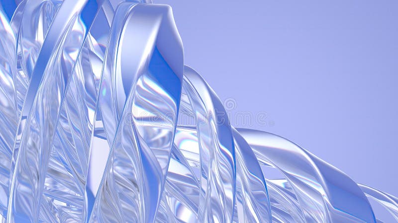 Clear Glass Curve Wavy Twisted Refraction and Reflection Refreshing ...