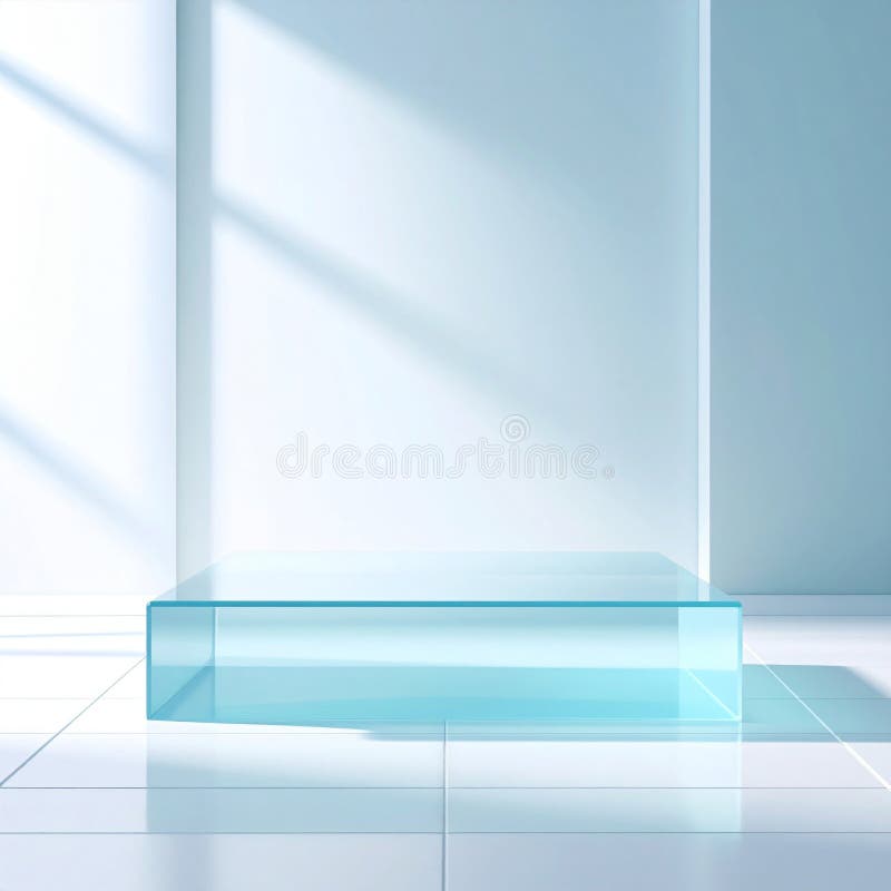 Clear Glass Display Platform on White Background Stock Illustration ...