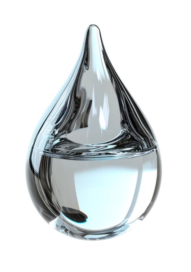 A Clear Glass Drop of Water Stock Illustration - Illustration of liquid ...