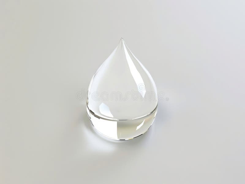 A Clear Glass Drop on a White Surface Stock Image - Image of design ...