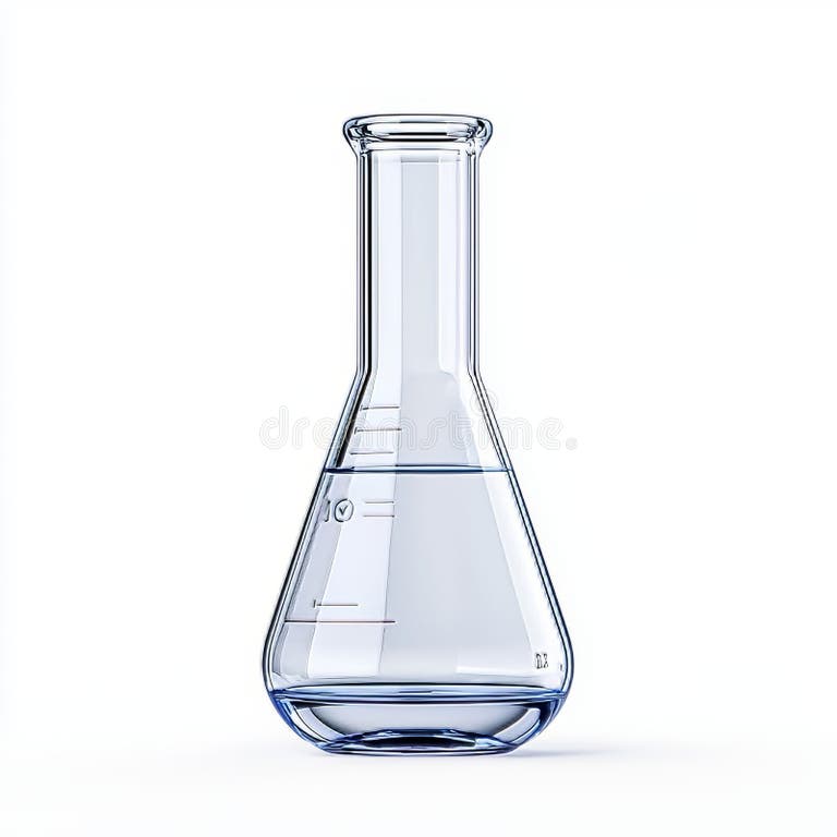 A Clear Glass Erlenmeyer Flask Containing a Small Volume of Liquid ...