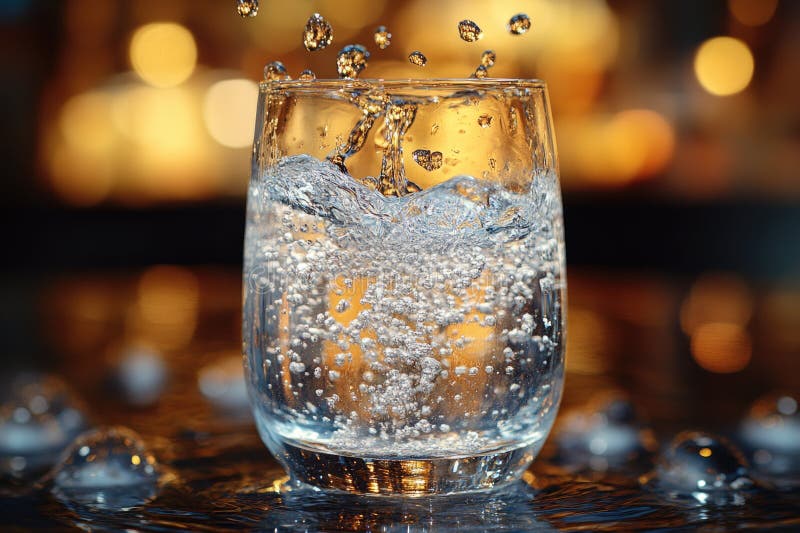 Clear Glass Filled Fizzy Water Visible Bubbles Stock Photos - Free ...