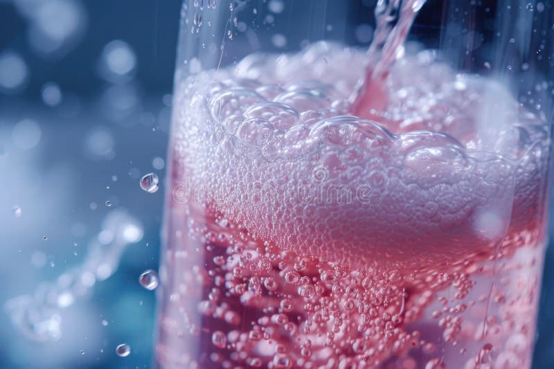 A Clear Glass is Filled with a Liquid, Producing Bubbles that Rise To ...