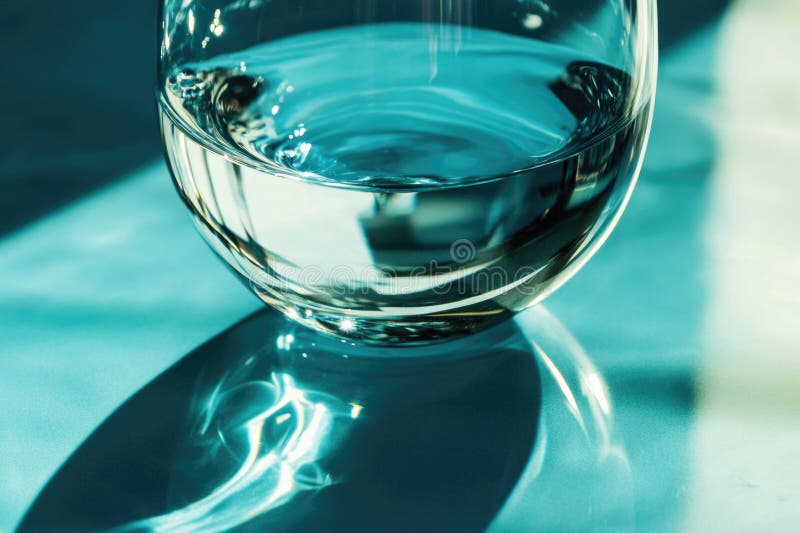 Clear Glass Filled Water Sits Atop Table Ready Use Stock Photos - Free ...