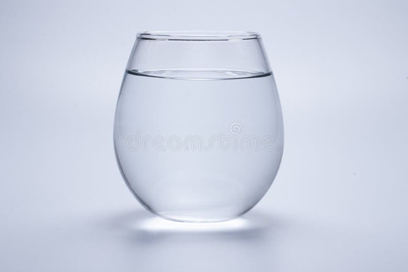 Clear Glass Filled with Water on a White Background Stock Image - Image ...