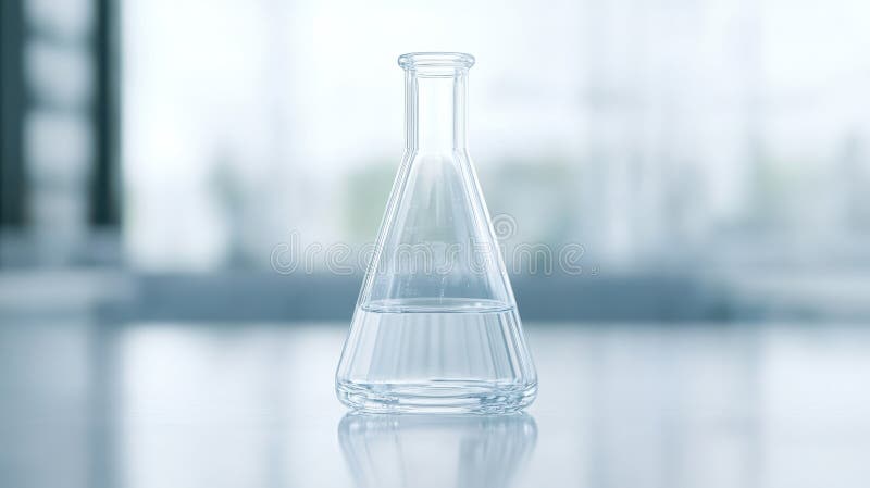 A Clear Glass Flask Containing a Colored Liquid, Showcasing Scientific ...