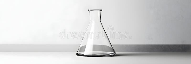 Clear Glass Flask on Gray Background Stock Illustration - Illustration ...
