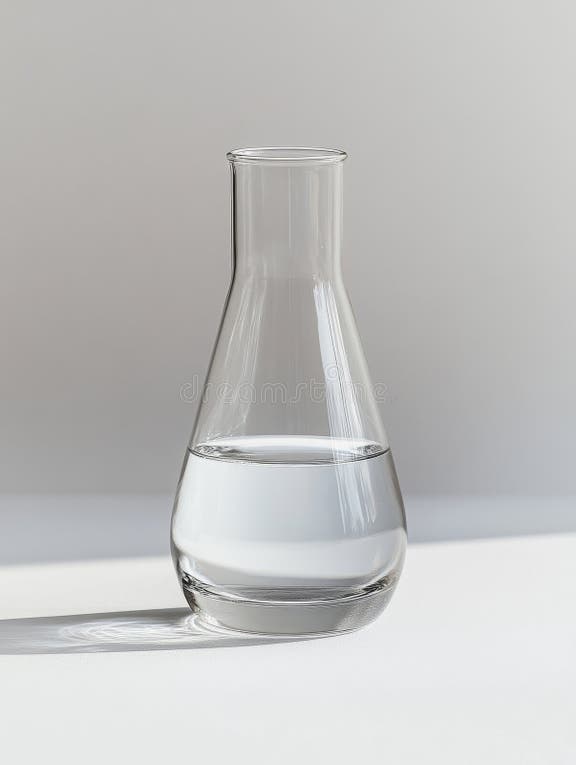 A Clear Glass Flask with Liquid, Casting a Shadow. Stock Photo - Image ...