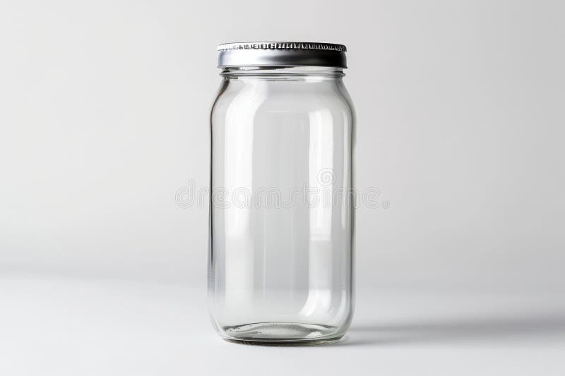 Clear Glass Jar on White Background. Neural Network AI Generated Stock ...