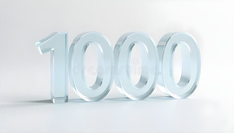 Clear Glass Number 1000, Elegant Design Stock Illustration ...