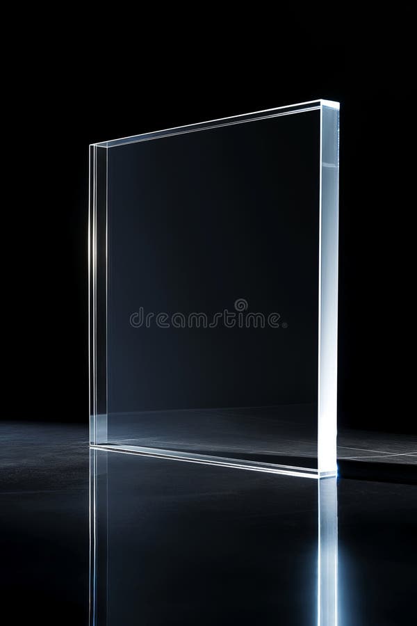 A Clear Glass Panel is Sitting on a Dark Surface Stock Illustration ...