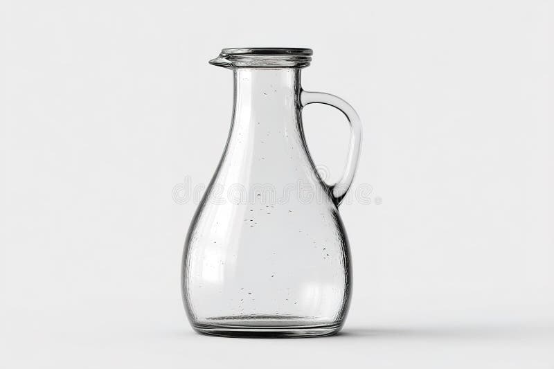 Clear Glass Pitcher Placed on a Simple White Background with No Visible ...