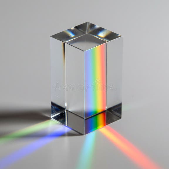 Clear Glass Prism Dispersing Light into a Vivid Spectrum of Colors ...