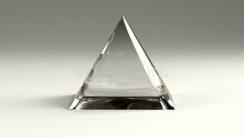 Clear Glass Pyramid Sits White Surface Stock Photos - Free & Royalty ...
