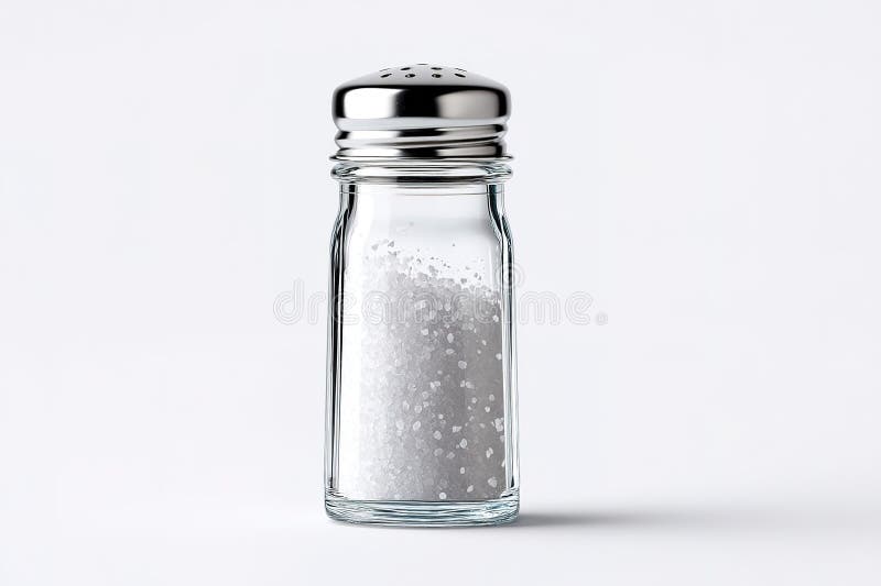Clear Glass Salt Shaker Filled with Coarse Salt Showcasing Simple ...
