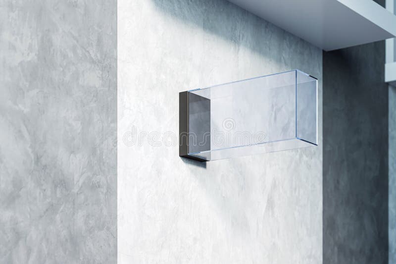 A Clear Glass Signboard Mockup on a Textured Wall, Designed for ...