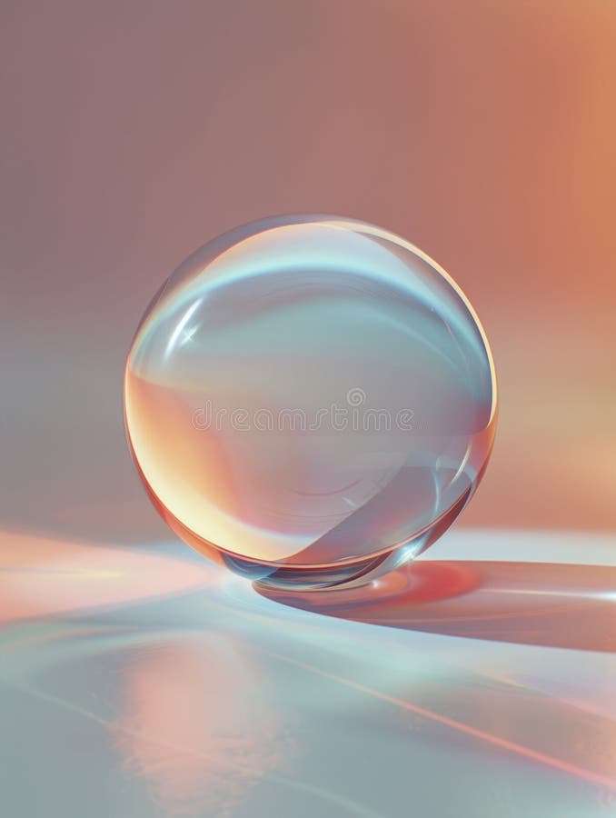 A Clear Glass Sphere with a Blue and Purple Hue Stock Photo - Image of ...