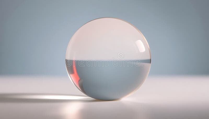 Clear Glass Sphere Half Filled with Water Generative AI Stock ...