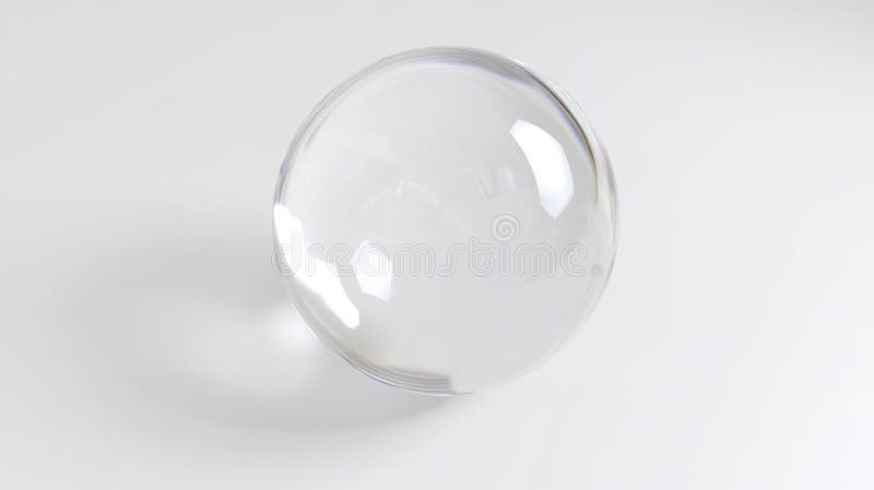 Clear Glass Sphere Reflecting Light on a Smooth Surface in a ...