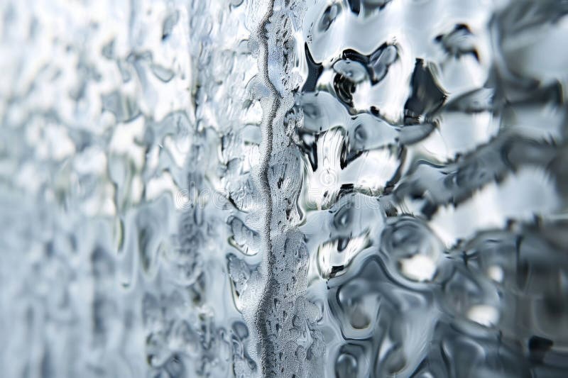 Clear Glass Table with Dew Drops. Surface Reflection Concept Stock ...