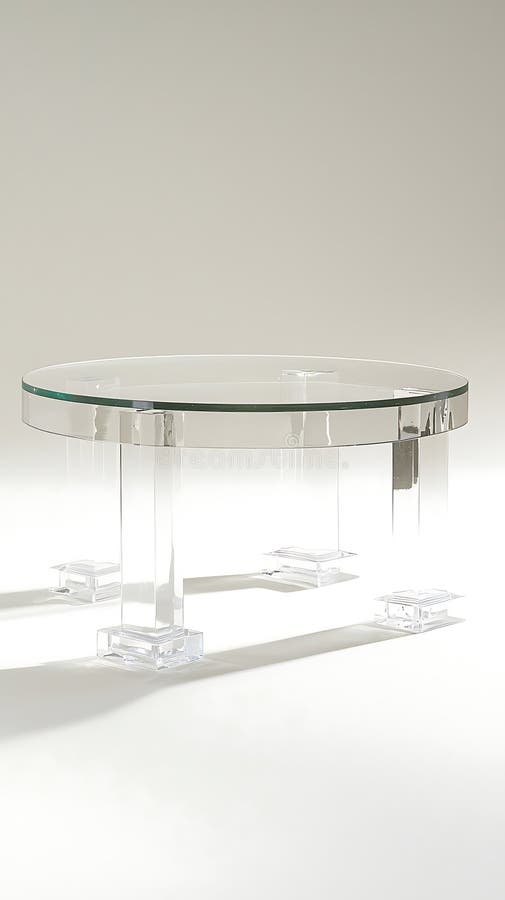 Clear Glass Table with a White Background Stock Illustration ...
