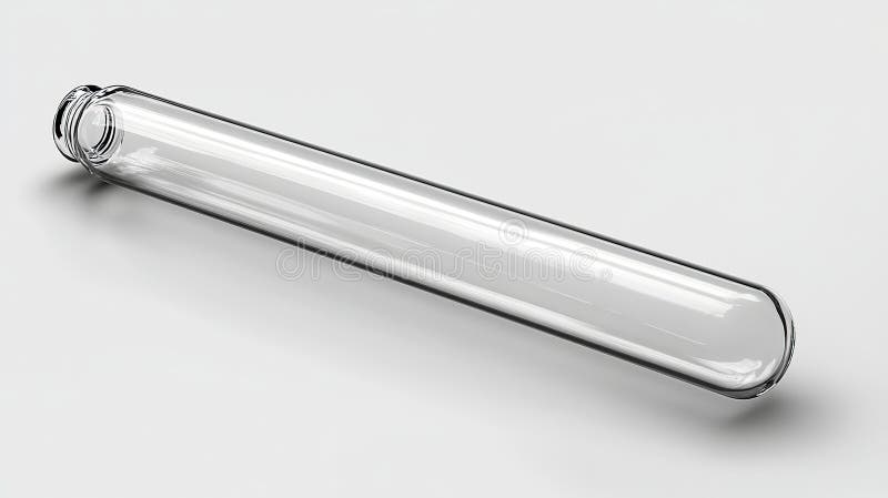 Clear Glass Test Tube on White Background, Lab Setting Stock ...