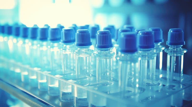 Clear Glass Test Tubes with Liquid Sample for Testing. Blood Analysis ...