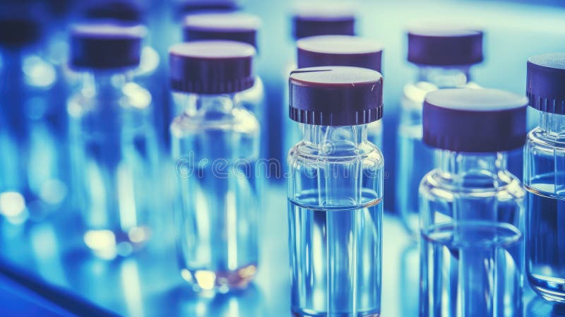 Clear Glass Test Tubes with Liquid Sample for Testing. Blood Analysis ...