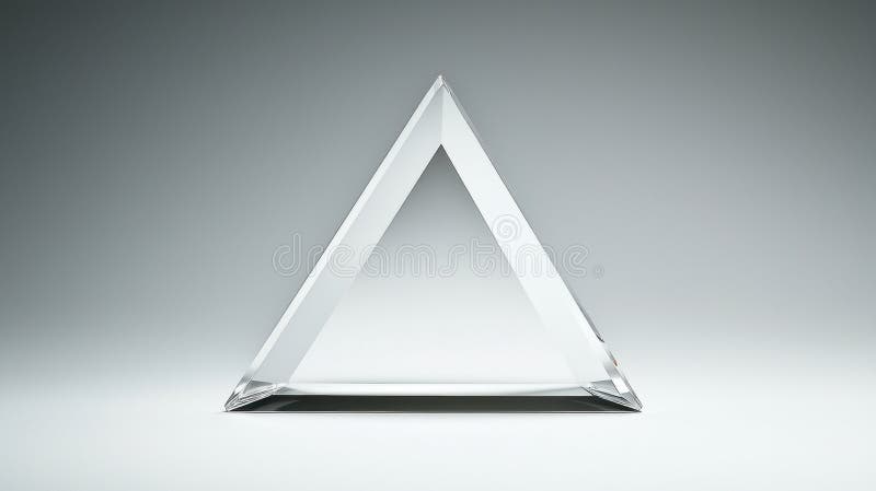 A Clear Glass Triangle with a Black Base. Stock Image - Image of flat ...