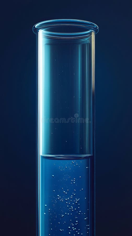 A Clear Glass Tube with a Blue Liquid Inside Stock Illustration ...