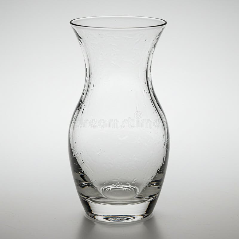 Clear Glass Vase with a Curvaceous, Flared Shape and a Smooth Surface ...