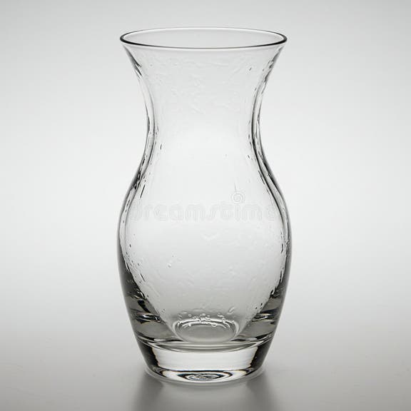 Clear Glass Vase with a Curvaceous, Flared Shape and a Smooth Surface ...