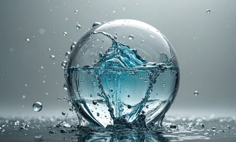 A Clear Glass Vase Filled with Water is Shown with a Blue Object Inside ...