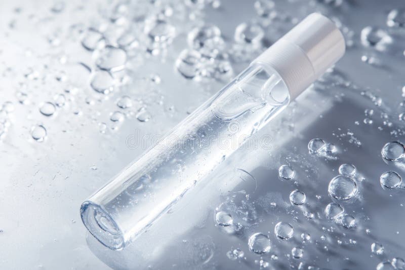 A Clear Glass Water Bottle Sits on a Table Surface, Ready for Use Stock ...