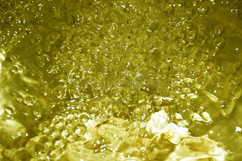 Clear Golden Yellow Water with Bubbles for Design and Background Stock ...