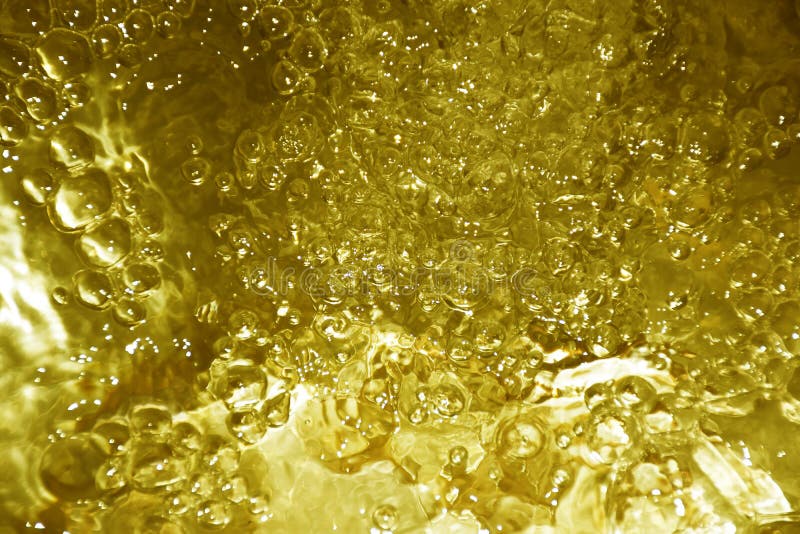 Clear Golden Yellow Water with Bubbles for Design and Background Stock ...