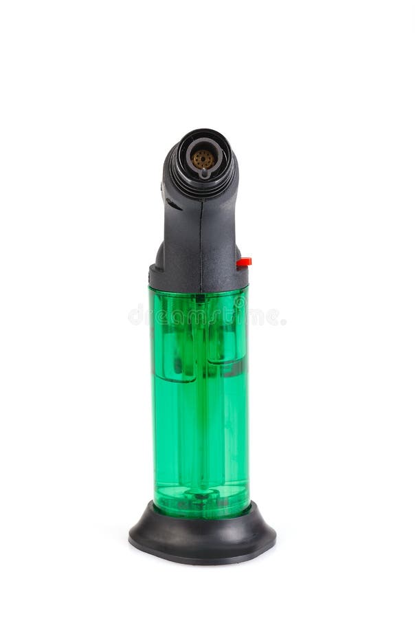 Clear Green Plastic Gas Lighter. Gas Lighter Isolated on White ...