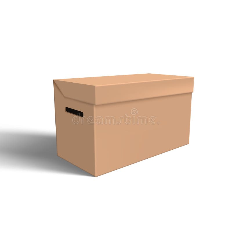 Clear Hanging Cardboard Box on White Background Stock Vector ...