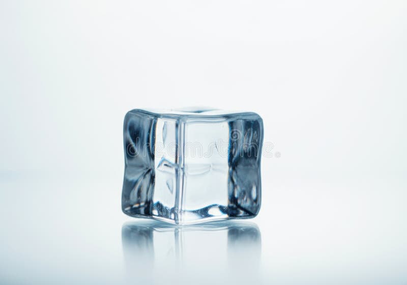 Clear Ice Cube on a Reflective Surface, Perfect for Beverage ...