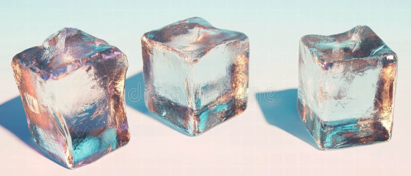Clear Ice Cubes Arranged with a Refreshing Backdrop for a Cool Beverage ...