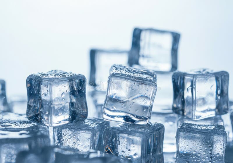 Clear Ice Cubes Stacked Together Creating Refreshing Visual Stock ...