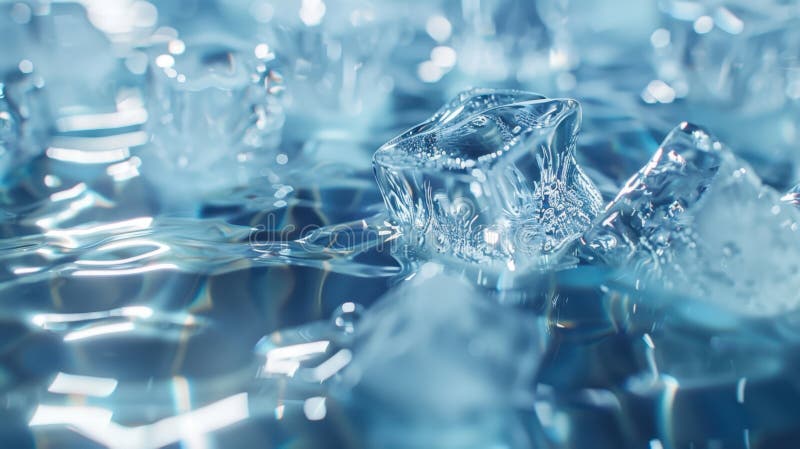 The Clear Ice Cubes.AI Generated Image Stock Photo - Image of hydration ...