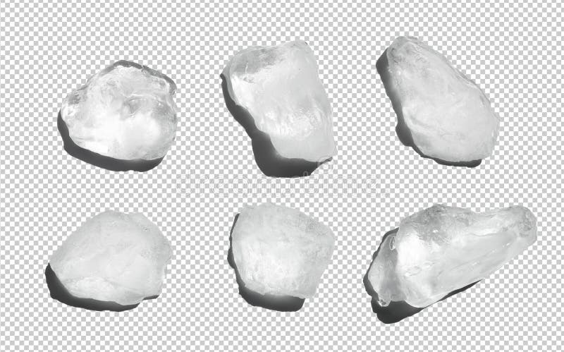 Clear Ice Rocks Arranged on a Clean White Background, Capturing the ...