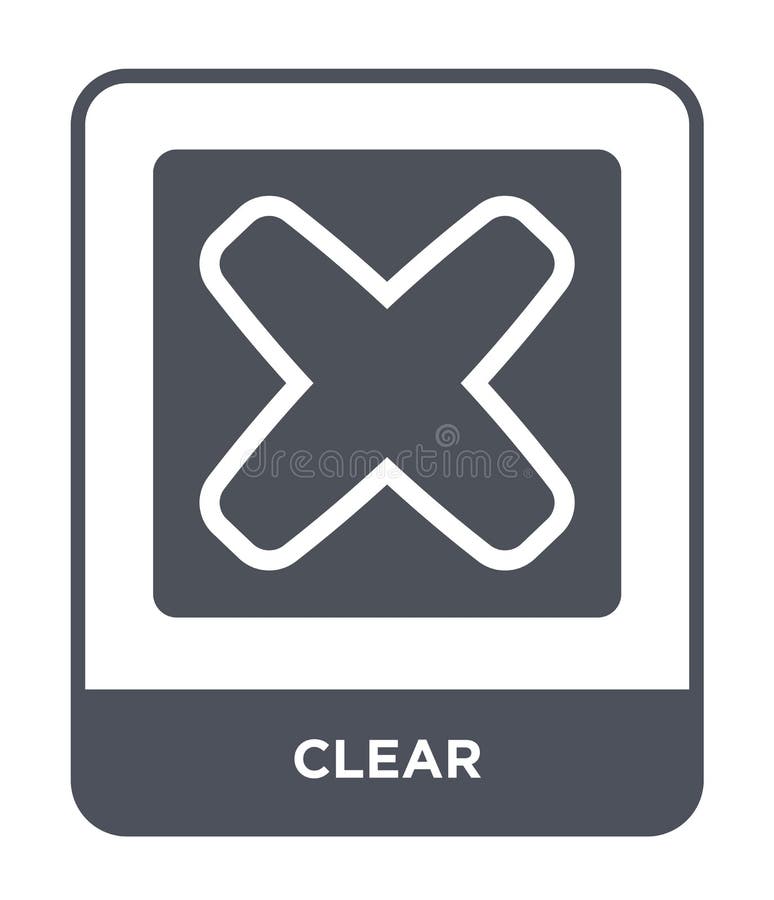 Clear Icon In Trendy Design Style Clear Icon Isolated On White