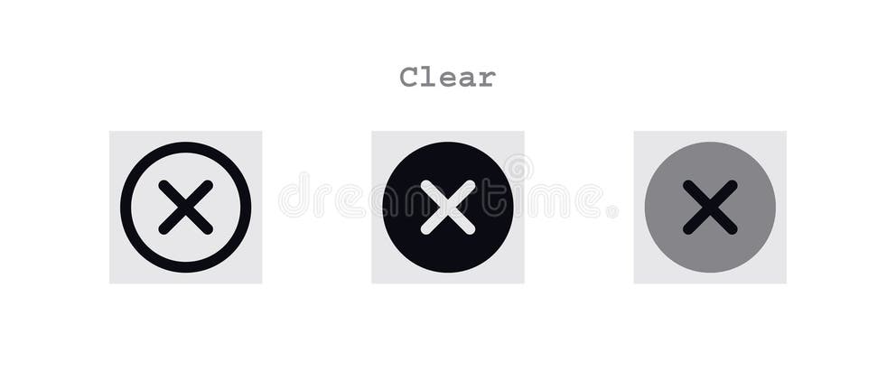 Clear icons set stock vector. Illustration of cancel - 270710856
