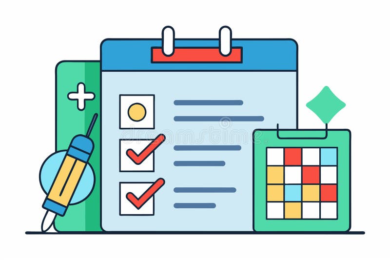 A Clear Illustration of a Health Test Schedule Featuring Lists ...